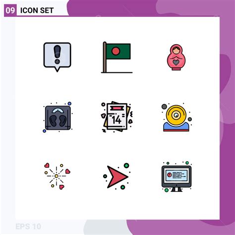 Ui Set Vector Png Images Set Of 9 Modern Ui Icons Symbols Signs For