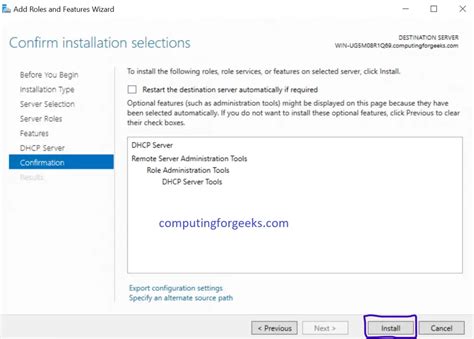 Install And Configure DHCP Server On Windows Server ComputingForGeeks