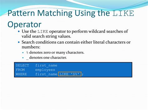 Ppt Mastering Data Retrieval Restricting And Sorting Sql Queries