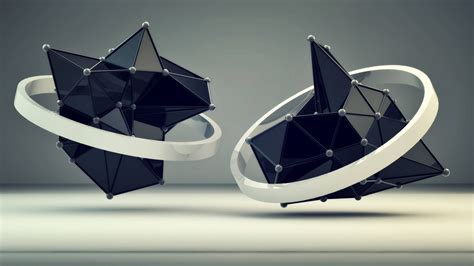 Download Two 3d Platonic Shapes With Rings Wallpaper