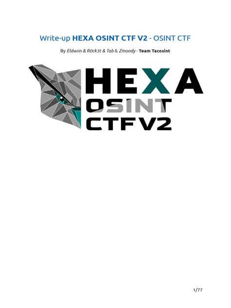 Write Up Hexa Ctf V2 Tacosint Pdf Directory Computing