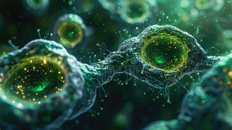 Close Up View Of Interconnected Microscopic Cells Showcasing A Complex And Vibrant Biological