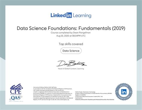 Course Completion Data Science Foundations Fundamentals 2019 Nasbapdf