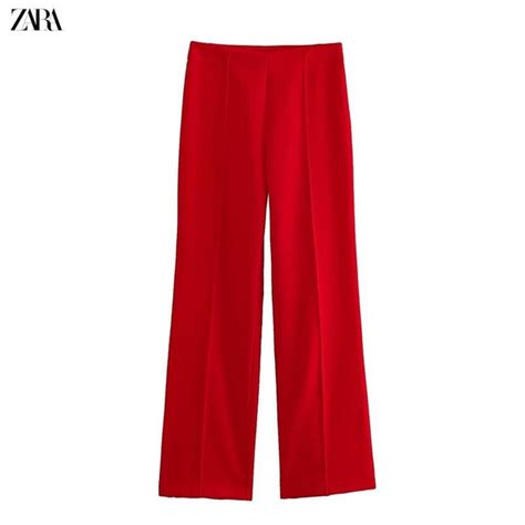 Комплект одежды Мужской Женский Zara Повседневный брючный с сорочкой красный размер 46