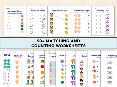 Matching Worksheets Preschool And Kindergarten Learning Activity Pdf