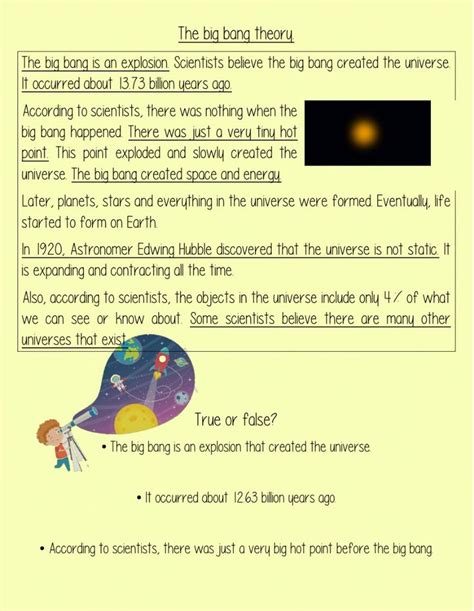 The Big Bang Theory Interactive Worksheet Big Bang Theory Bigbang