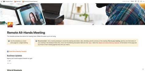 Notion Remote All Hands Meeting Template