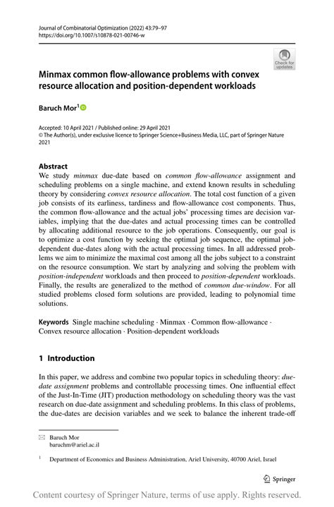 Minmax Common Flow Allowance Problems With Convex Resource Allocation