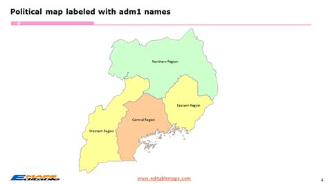 Uganda Map With Regions And Districts Editable Powerpoint Maps