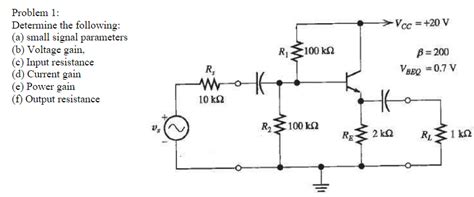 Solved Problem Determine The Following A Small Signal Chegg Com