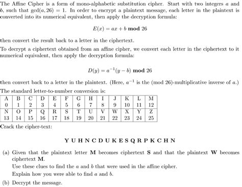 The Affine Cipher Is A Form Of Mono Alphabetic