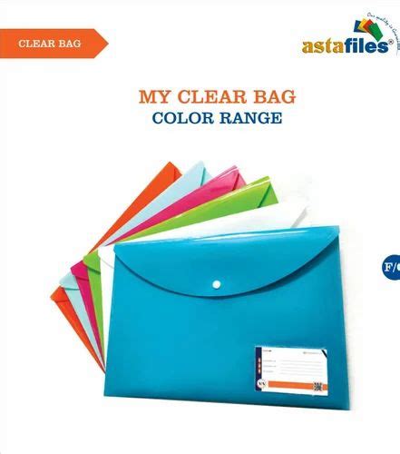 Pp My Clear Bag Color Range Button File Folder Multicolor Size A4 At ₹ 35 Piece In Greater Noida