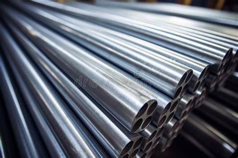 Metal Steel Pipes Cobalt Nickel Aluminum Gray Metallic Tube Stack