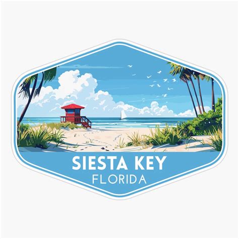 Maneki Siesta Key Florida Travel Art Sticker Phone Decal Water Bottle Stickers Car Decals