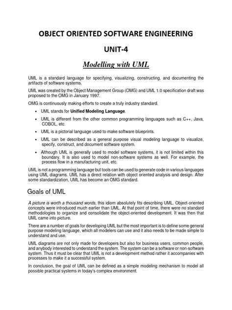 Oose Unit 4 Pdf Unified Modeling Language Class Computer