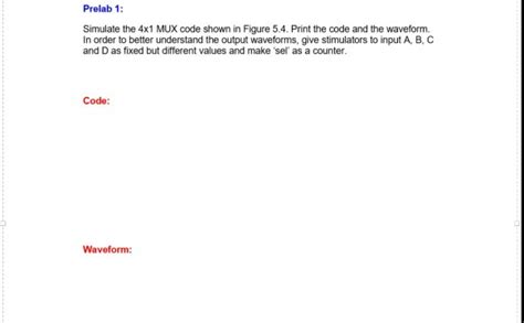 Solved 4x1 Mux Implementation Using If Else Statement