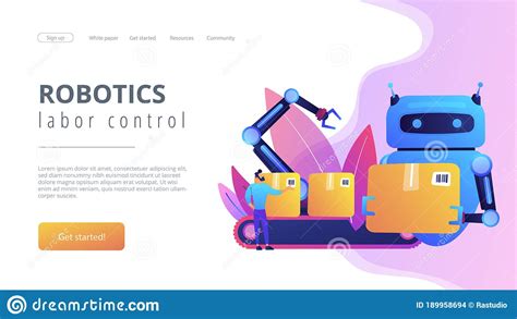 Labor Substitution Concept Landing Page Vector Illustration 189958694