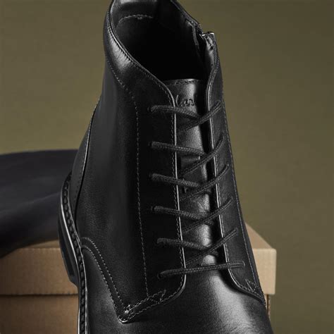 Mens Aldwin Cap Black Leather Oxford Boots