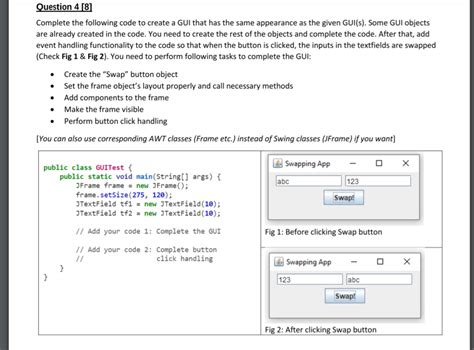 Solved Question 4 8 Complete The Following Code To Create A Chegg Com
