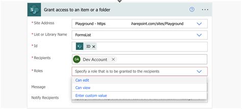 how to assign custom sharepoint permission level with power automate