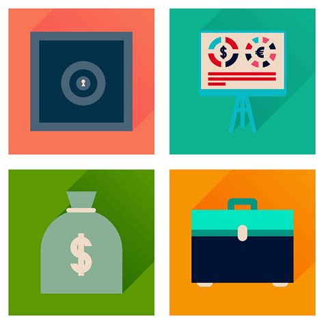 긴 그림자 은행 벡터와 개념 평면 아이콘 Ai Eps Uidownload