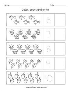 Count And Write Number Activities CleverLearner Prebabe Resources