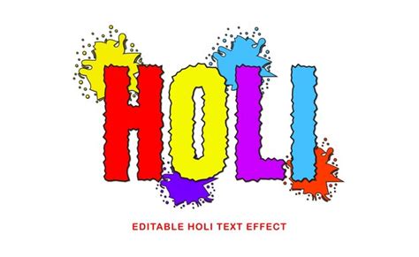 행복한 홀리 터 텍스트 효과 3d 프리미엄 벡터