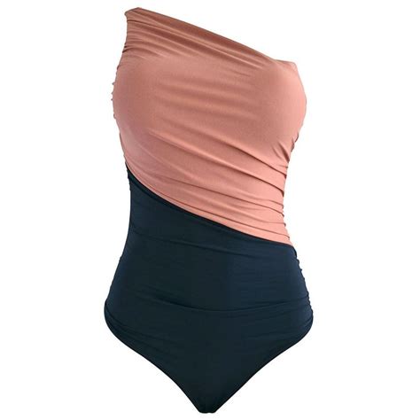 Brigitte Sandra One Piece Nude And Navy Blue One Piece Women Swimsuits Bathing Suits