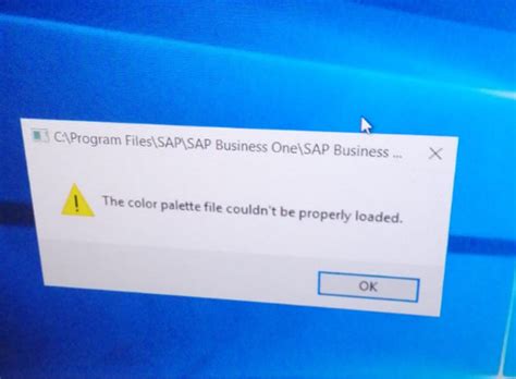 The Color Palette File Couldnt Be Properly Loaded Sap Community