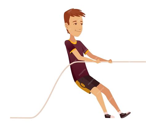 밧줄을 당기는 아이 소년 게임 줄다리기 어린이 경쟁 행복한 소년 야외에서 동등하고 대항하는 힘 아이들을위한 스포츠 활동의 개념