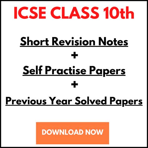 Icse Class 10 Revision Notes And Papers Pdf Download Topper Ninja