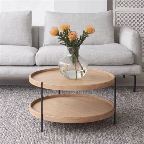 Bàn trà 2 tầng mặt gỗ Pula BT23