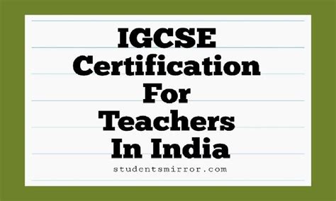 Igcse Certification For Teachers In India In 2023 Teachers Teaching