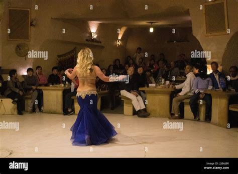 A Turkish Female Dancer Performing A Küçek Belly Dance For Tourists In