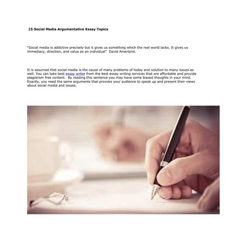 15 Social Media Argumentative Essay Topics Convertedpdf Docdroid