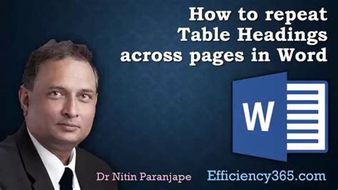 How To Repeat A Table Header Row In Word Design Talk