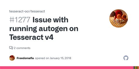 Issue With Running Autogen On Tesseract V4 · Issue 1277 · Tesseract Ocrtesseract · Github