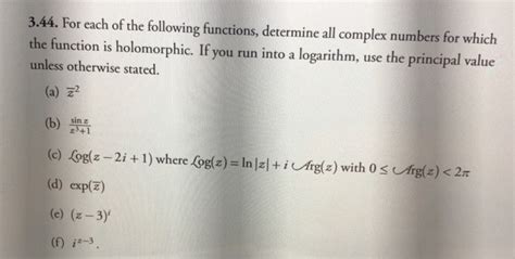Solved 3 44 For Each Of The Following Functions Determine
