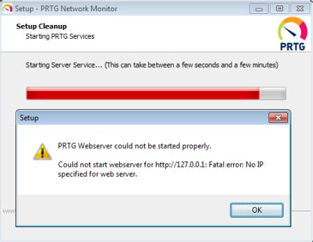 PRTG Web Server Does Not Start After Installation Of PRTG What Can I