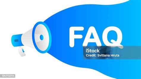 Faq 배너 템플릿입니다 메가폰을 사용한 마케팅 전단지 소매 프로모션 및 공지를 위한 템플릿입니다 벡터 그림입니다 개발에 대한