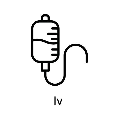 Iv Vector Outline Icon Design Illustration Medical And Health Symbol