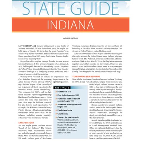Indiana Genealogy Articles And Resources