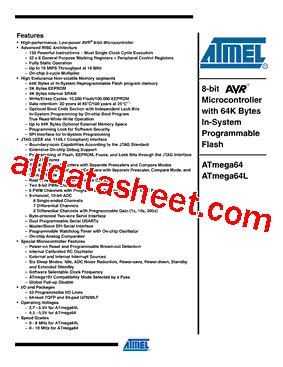 ATMEGA L AU Datasheet PDF ATMEL Corporation