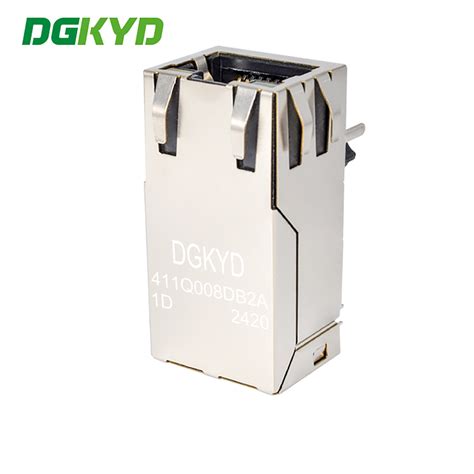 Rj45 Network Port Connector Gigabit Integrated Transformer With Light And Spring Clip