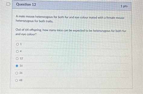 Solved A Male Mouse Heterozygous For Both Fur And Eye Colour