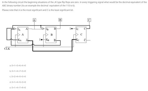 Solved In The Following Circuit The Beginning Situations Of