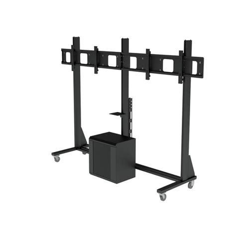 Напольная стойка для ВКС c RACK шкафом на два монитора ALGL VCS F13