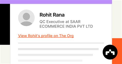 Rohit Rana Qc Executive At Saar Ecommerce India Pvt Ltd The Org