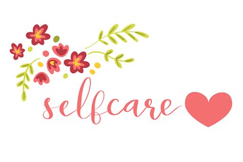 꽃과 심장 손 레터링 벡터 일러스트레이션을 사용한 셀프 케어 핸드 그린 레터링 디자인 7월에 대한 스톡 벡터 아트 및 기타 이미지 7월 9월 Mental