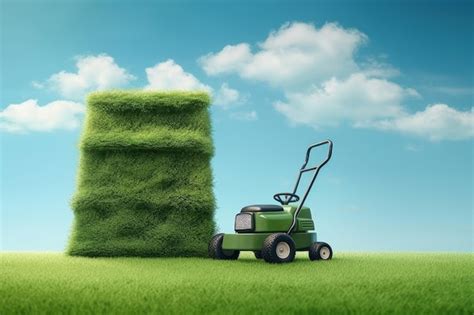 Premium Photo Mowing Lawn Grass Generative Ai